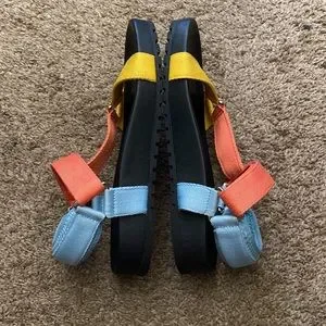 Zara | Shoes | Zara Active Multicolor Velcro Strap Sandals | Poshmark